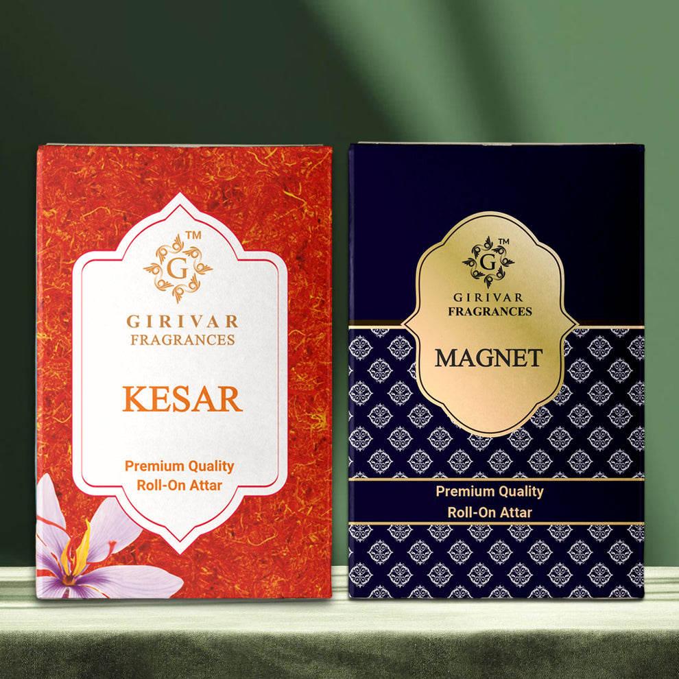 Kesar Attar and Magnet Attar Combo – Girivar Fragrances